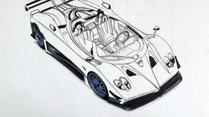 Exactly How I Drew This Pagani Zonda HP Barchetta