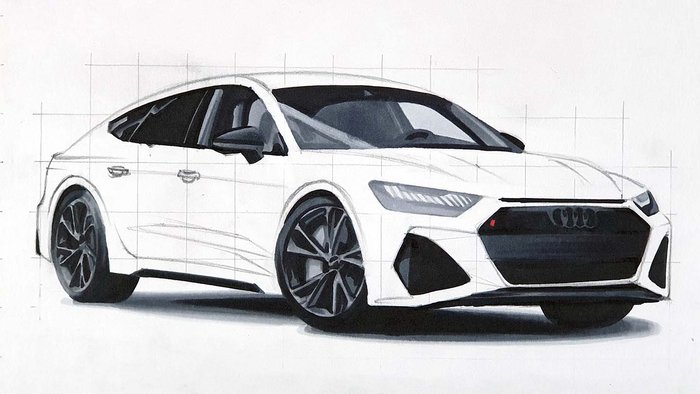 How to Draw an Audi RS7 - Easy Step-by-Step Tutorial