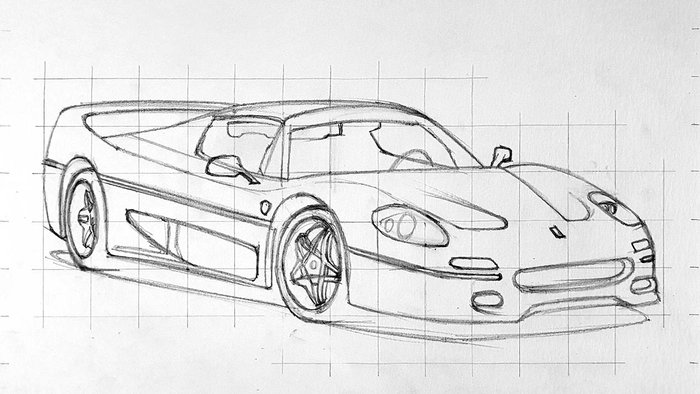 How to Draw a Ferrari F50 - Easy Step-by-Step Tutorial