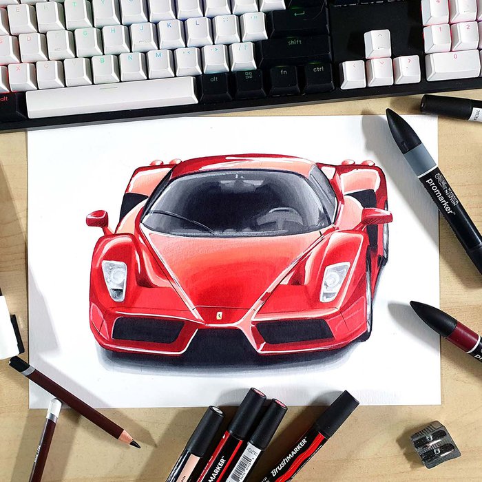 How to Draw a Ferrari Enzo Step by Step
