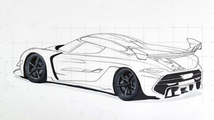Koenigsegg Jesko Attack Drawing Tutorial | Easy AND Realistic Step-by ...