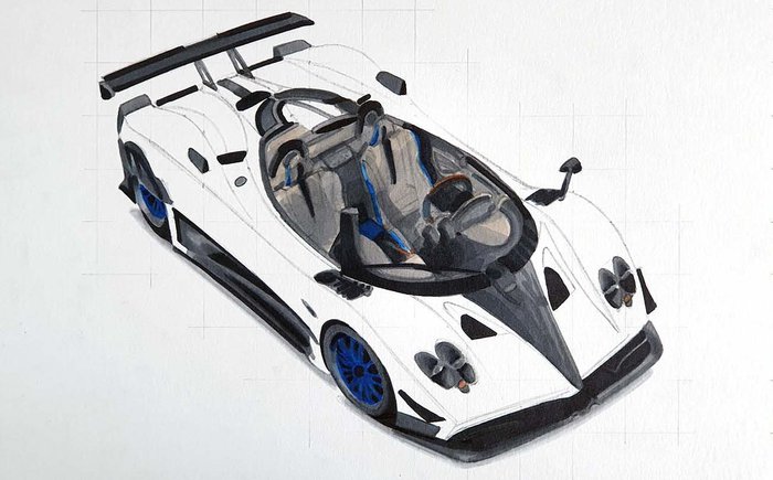 Exactly How I Drew This Pagani Zonda HP Barchetta