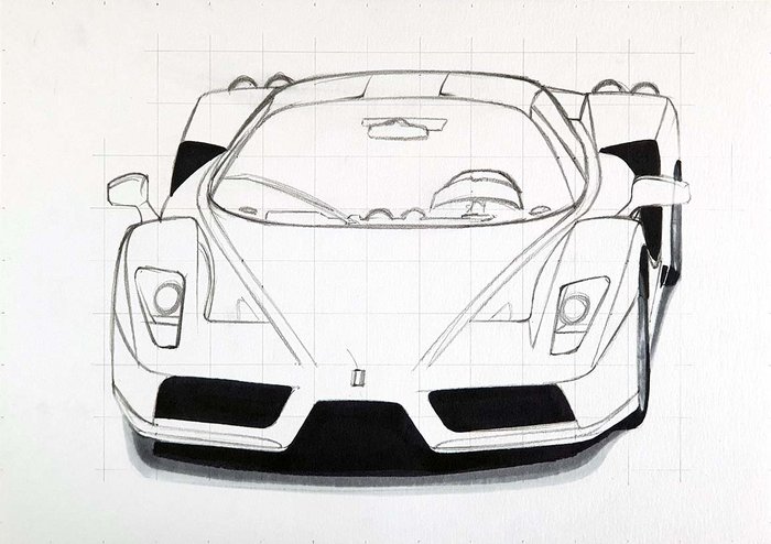 How to Draw a Ferrari Enzo Step by Step