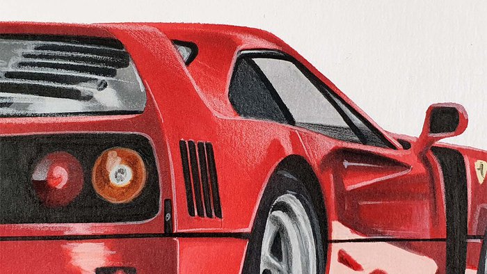 How to Draw a Ferrari F40 | Easy and Realistic Step-by-Step Tutorial
