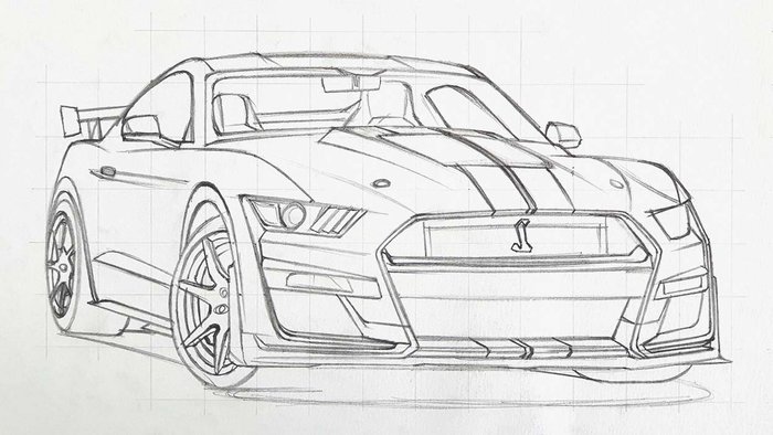 How to Draw Shmee's Ford Mustang Shelby GT500 Step-by-Step