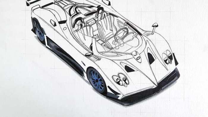 Exactly How I Drew This Pagani Zonda HP Barchetta