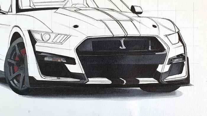 How to Draw Shmee's Ford Mustang Shelby GT500 Step-by-Step