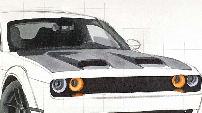 How to Draw a Dodge Challenger SRT Hellcat | Easy Step-by-Step Tutorial