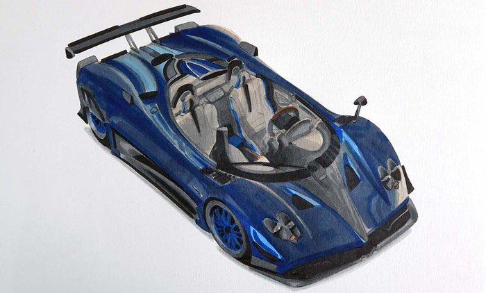 Exactly How I Drew This Pagani Zonda HP Barchetta