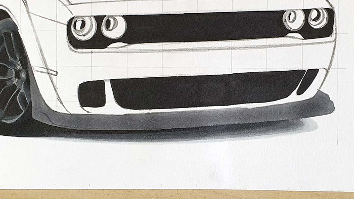 How to Draw a Dodge Challenger SRT Hellcat | Easy Step-by-Step Tutorial