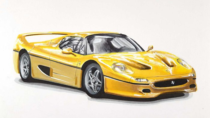 How to Draw a Ferrari F50 - Easy Step-by-Step Tutorial