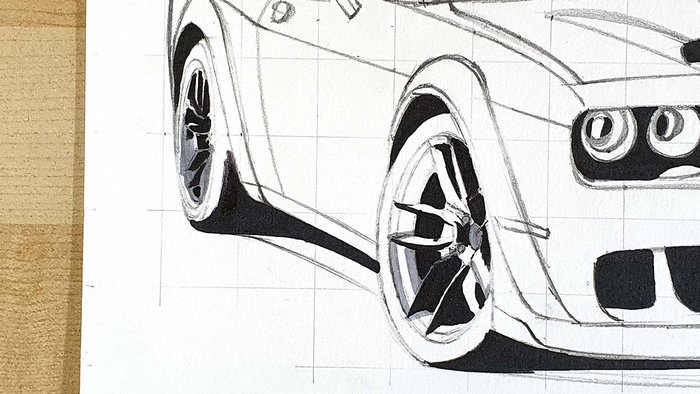 How to Draw a Dodge Challenger SRT Hellcat | Easy Step-by-Step Tutorial