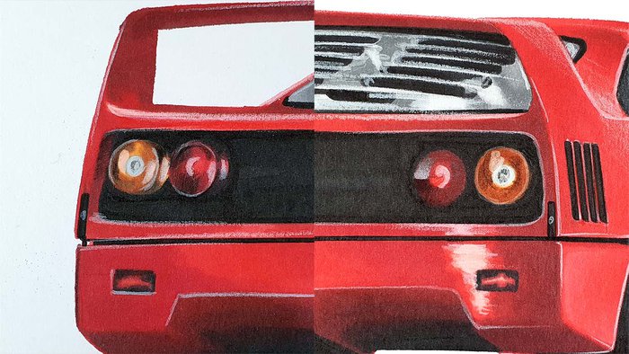 How to Draw a Ferrari F40 | Easy and Realistic Step-by-Step Tutorial