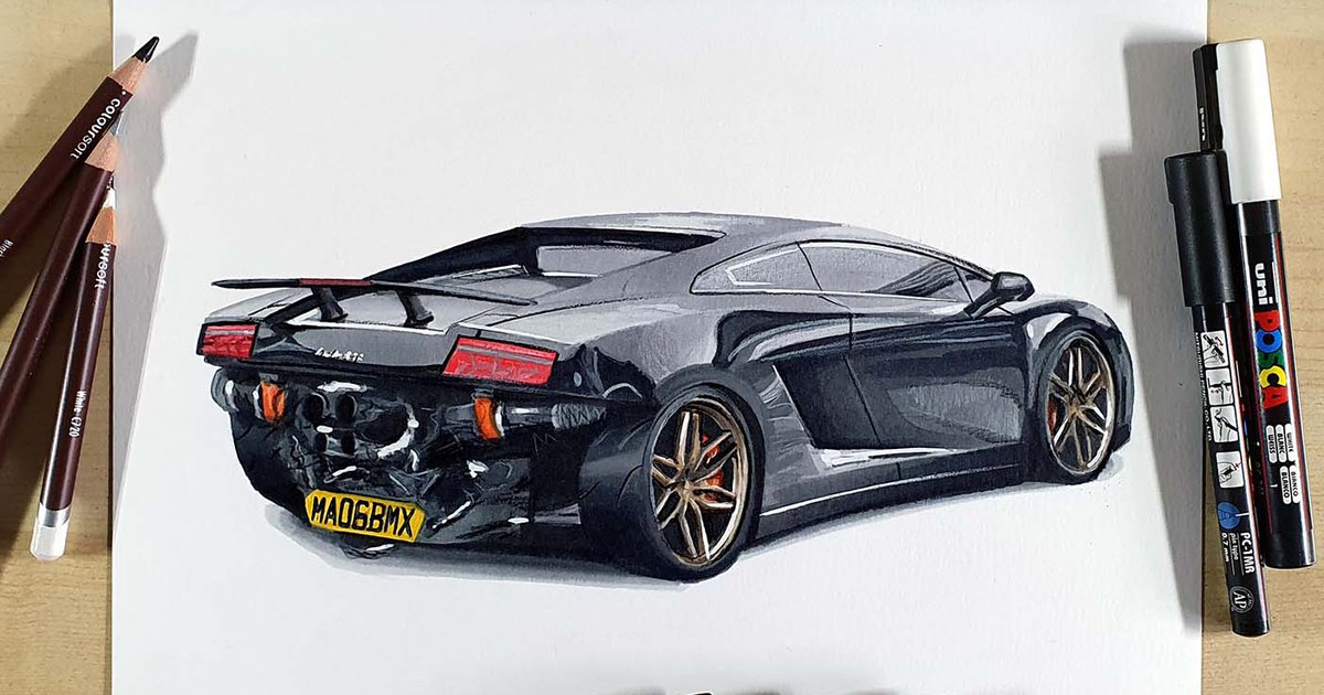 How to Draw Mat Armstrong's Crashed 1000HP Lamborghini Gallardo