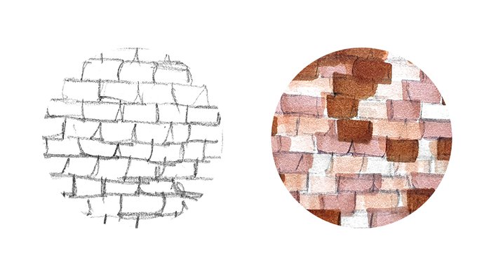 How to draw textures with colored pencils (Grass, fur, stones)