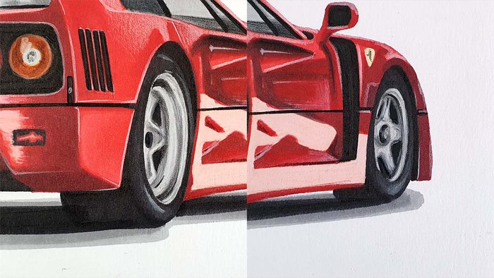 How to Draw a Ferrari F40 | Easy and Realistic Step-by-Step Tutorial