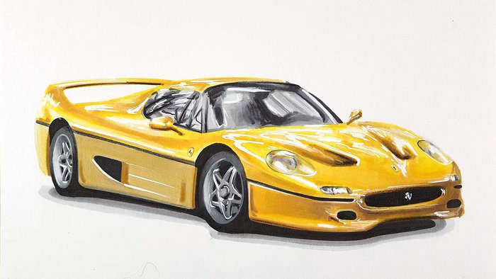 How to Draw a Ferrari F50 - Easy Step-by-Step Tutorial