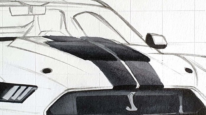 How to Draw Shmee's Ford Mustang Shelby GT500 Step-by-Step