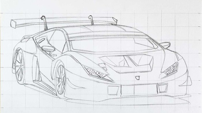 How to Draw a Lamborghini Race Car | Step-by-Step Car Drawing Tutorial