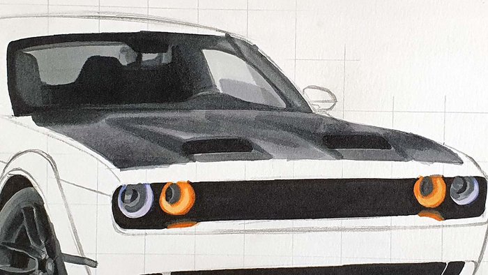 How to Draw a Dodge Challenger SRT Hellcat | Easy Step-by-Step Tutorial