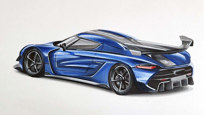 Koenigsegg Jesko Attack Drawing Tutorial | Easy AND Realistic Step-by ...