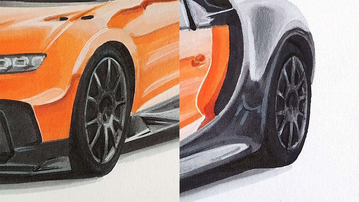 How to Draw a Simple Bugatti | Bugatti Chiron Pur Sport Drawing Tutorial