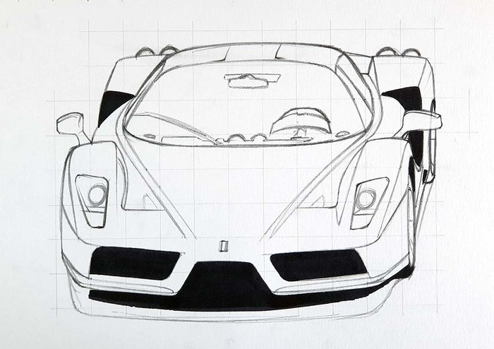 How to Draw a Ferrari Enzo Step by Step