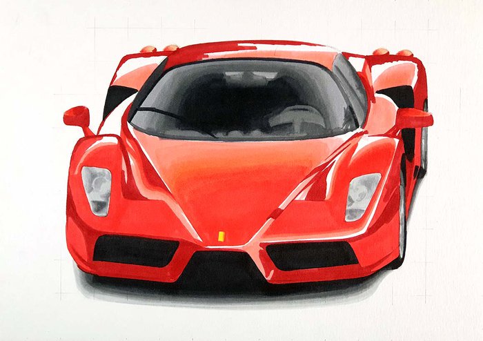 How to Draw a Ferrari Enzo Step by Step