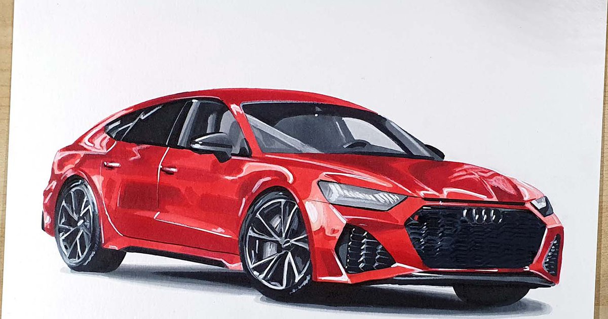 How to Draw an Audi RS7 - Easy Step-by-Step Tutorial